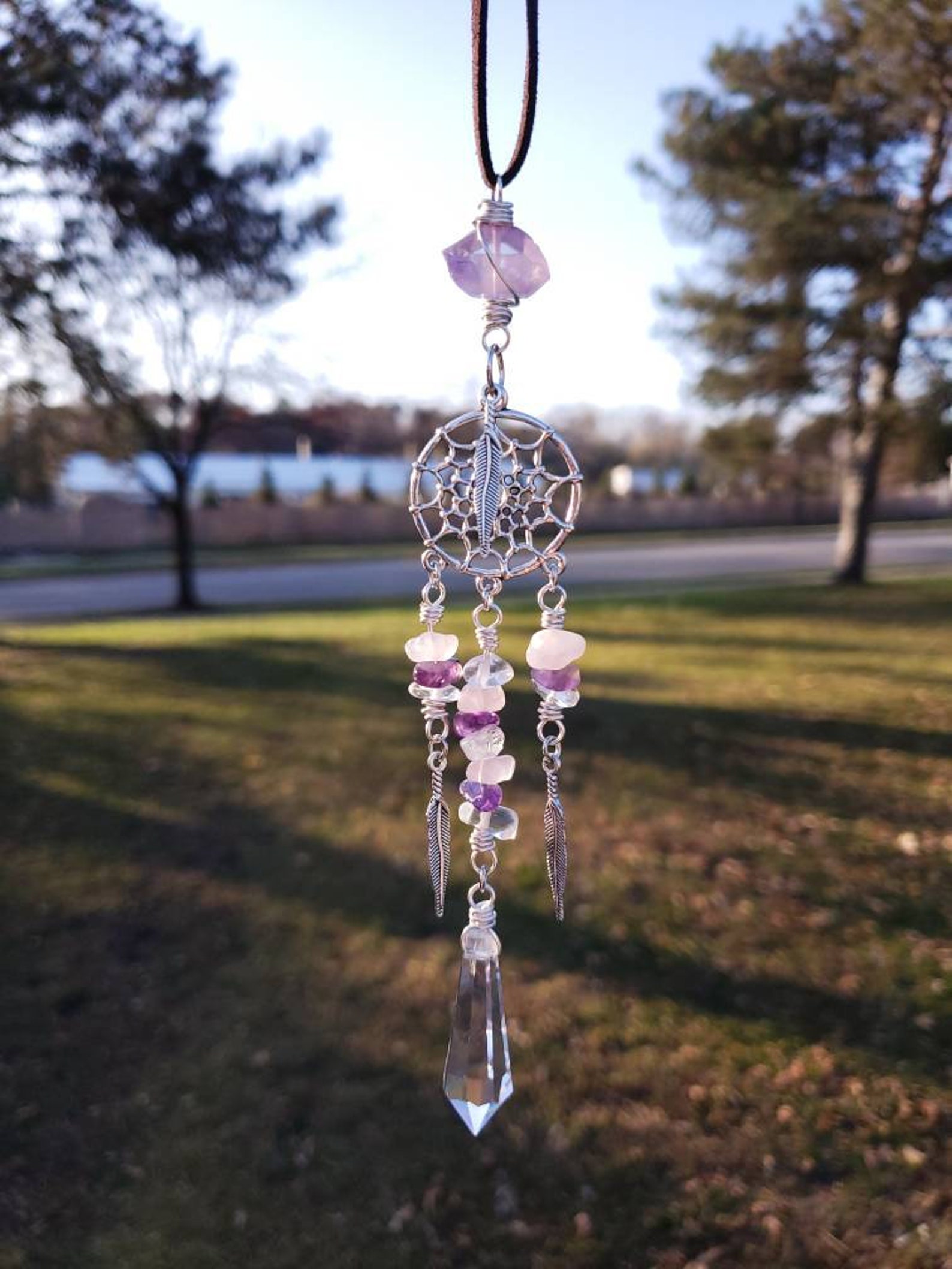 Boho Car Charm, Crystal Car Charm, Hippie Car Charm, Mirror Car Charm ...