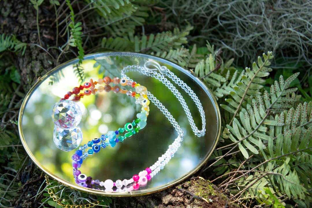 Evil Eye Suncatcher, Rainbow Suncatcher, Long Suncatcher, Boho ...