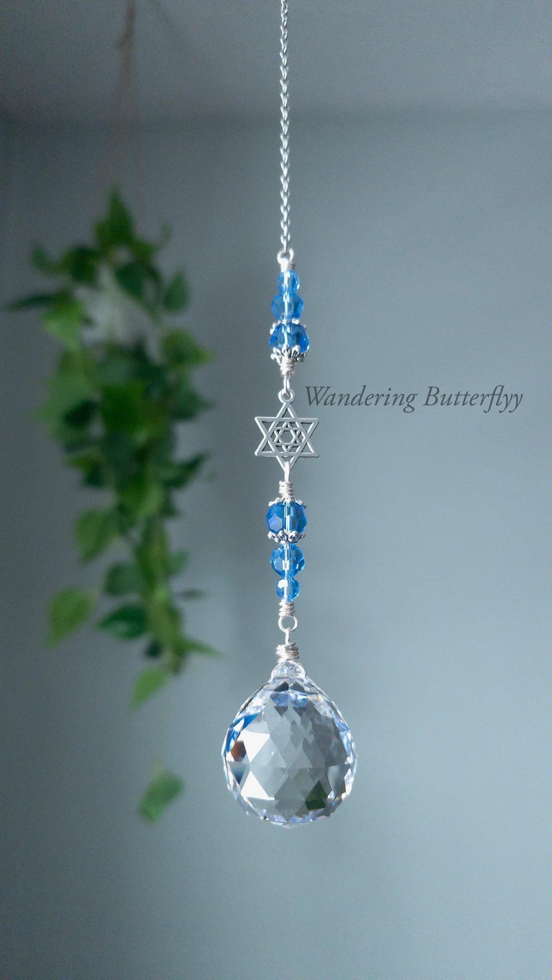 Jewish Suncatcher, Star of David Decor, Kabbalah Suncatcher, Judaism ...
