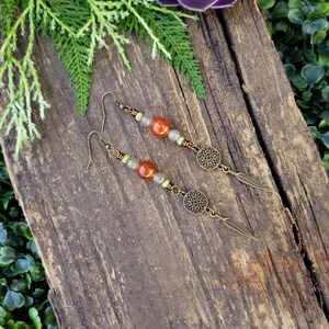 Earthy Earrings, Carnelian Earrings, Fall Earrings, Quartz Earrings ...
