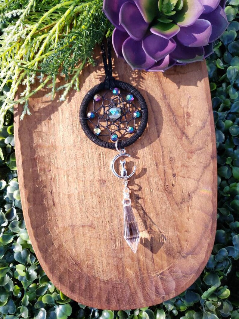 Cat Car Charm, Boho Car Charm, Crystal Car Decor, Mirror Car Charm ...