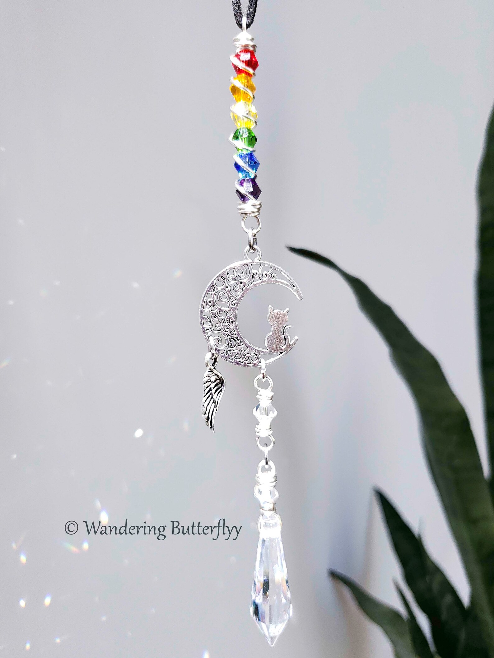 Cat Moon Car Charm, Rainbow Bridge Cat, Cat Memorial Gift, Cat ...