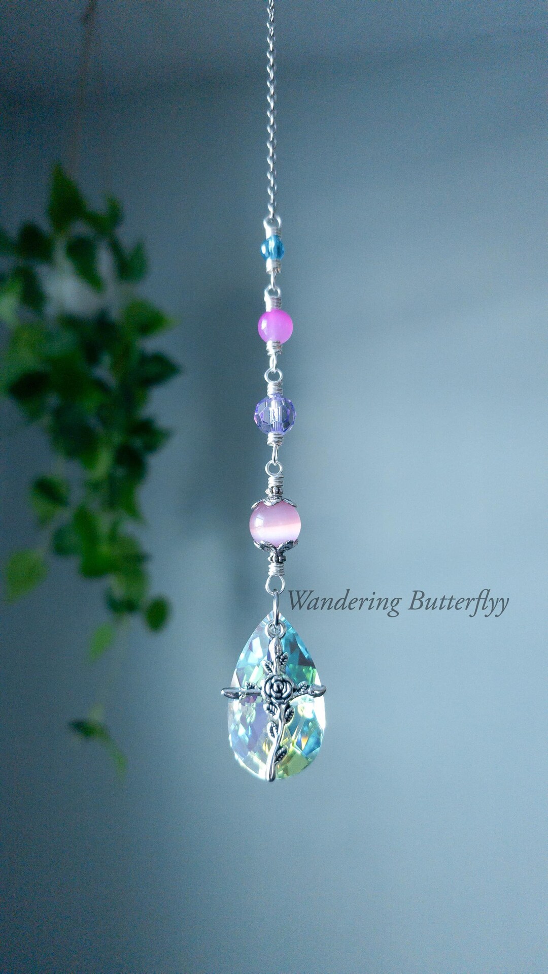 Catholic Car Charm, Pink Cross Decor, Religious Gift, Christian Car ...