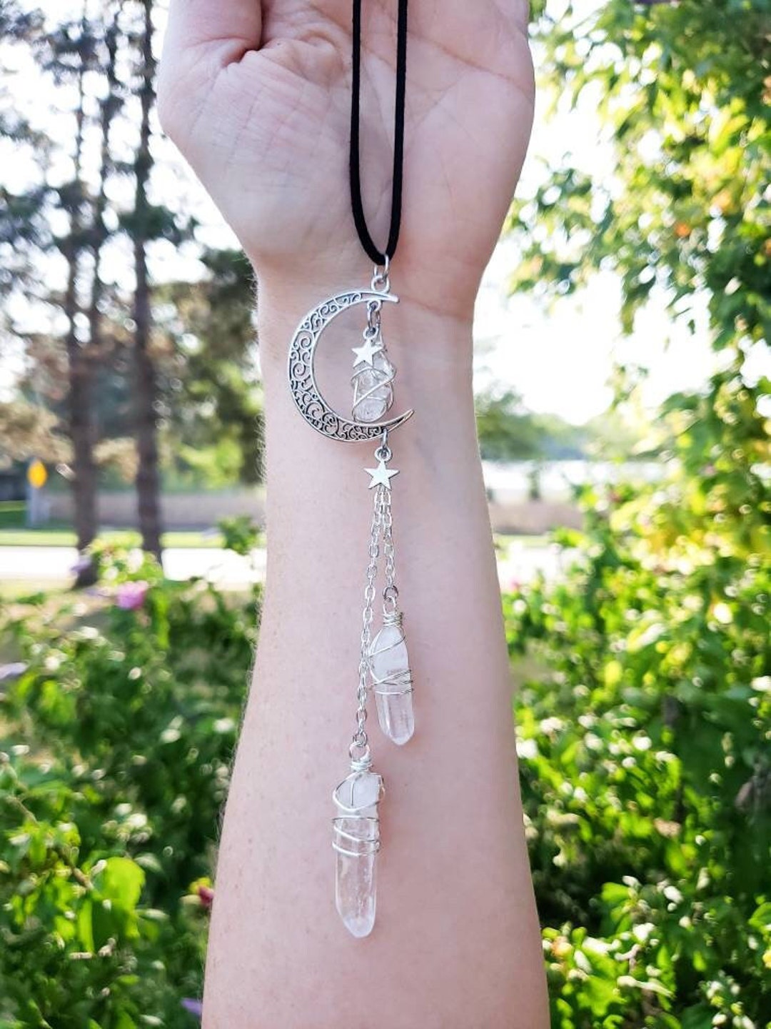 Witchy Car Charm, Crystal Car Decor, Moon Car Charm, Boho Car Charm ...