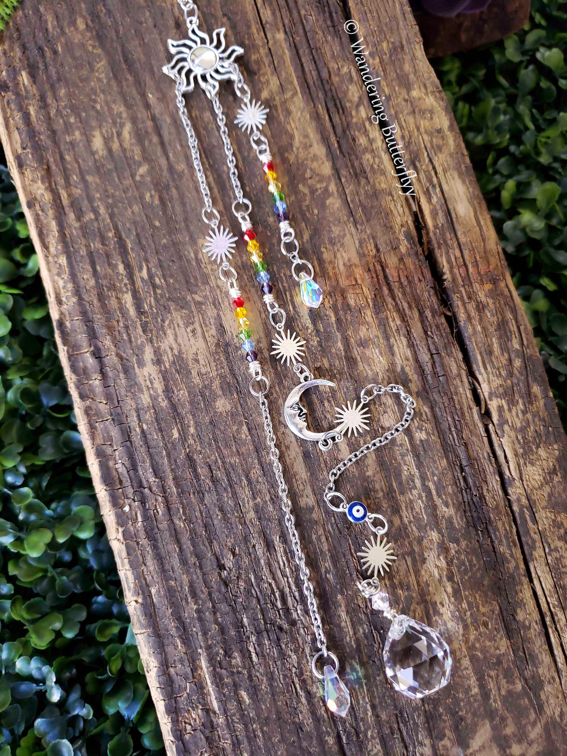 Rainbow Suncatcher Long Suncatcher Moon Suncatcher | Etsy