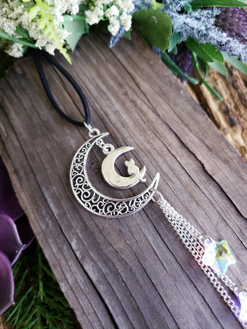 Cat Car Decor, Moon Car Charm, Boho Car Accessories, Witchy Car Charm ...