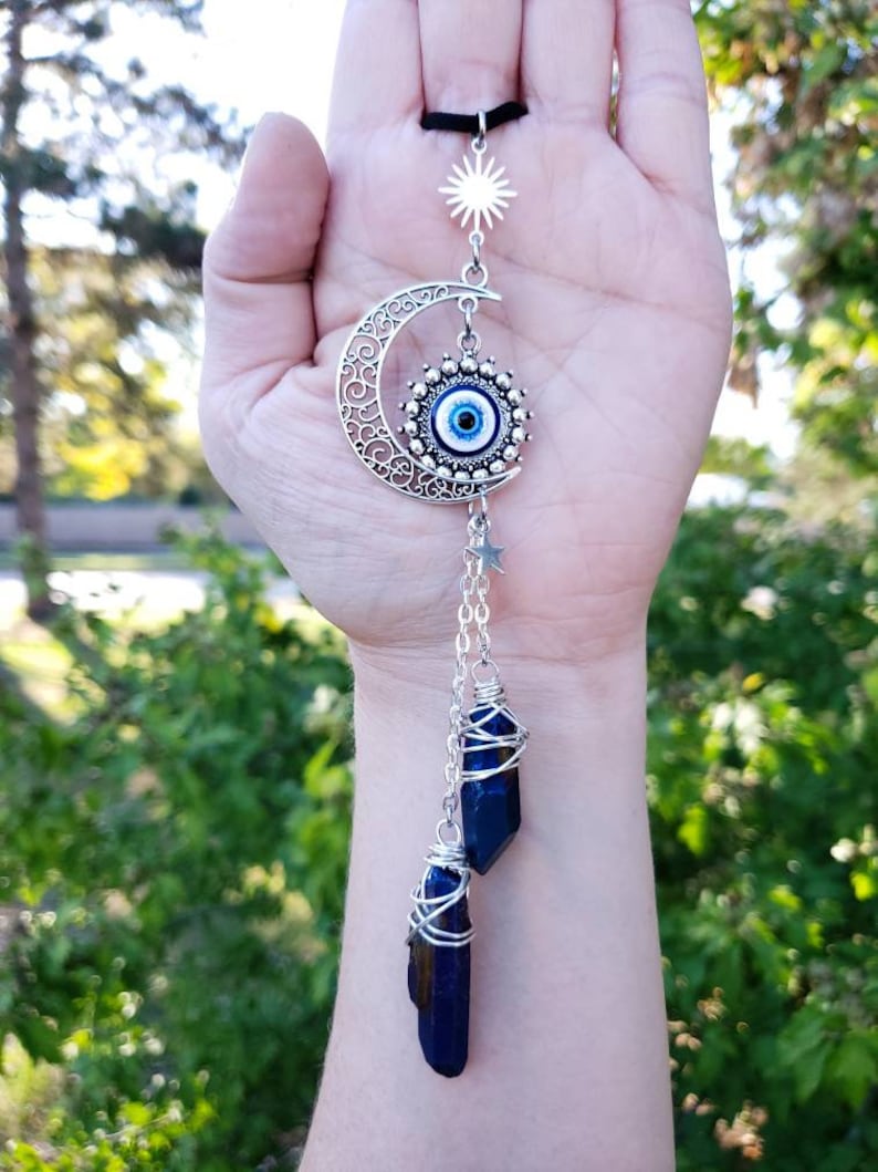 Evil Eye Car Charm Quartz Car Charm Protection Decor Amulet - Etsy