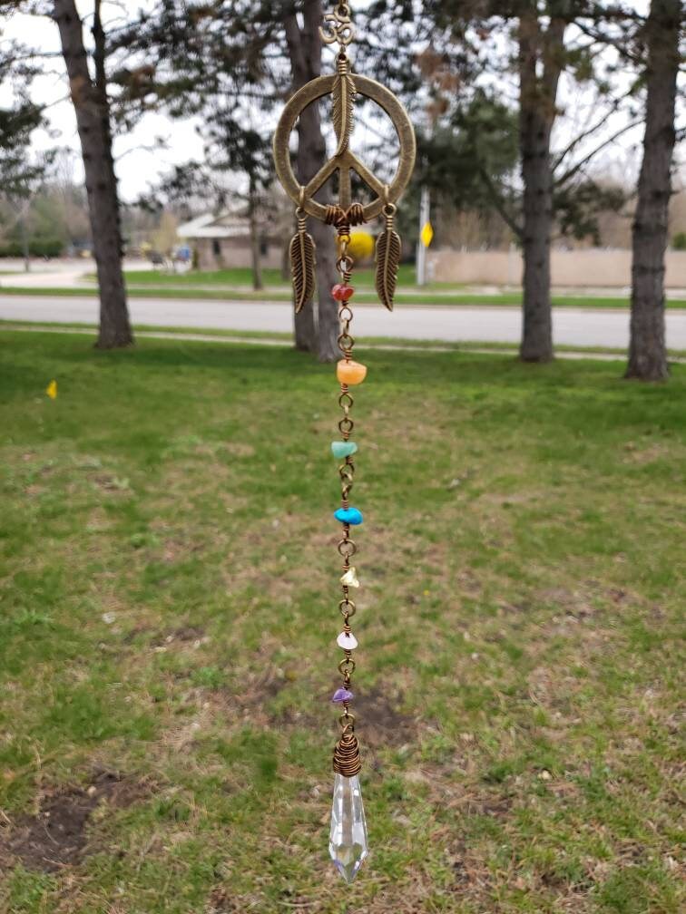 Hippie Suncatcher, Rainbow Suncatcher, Hippie Window Decor, Hippie ...