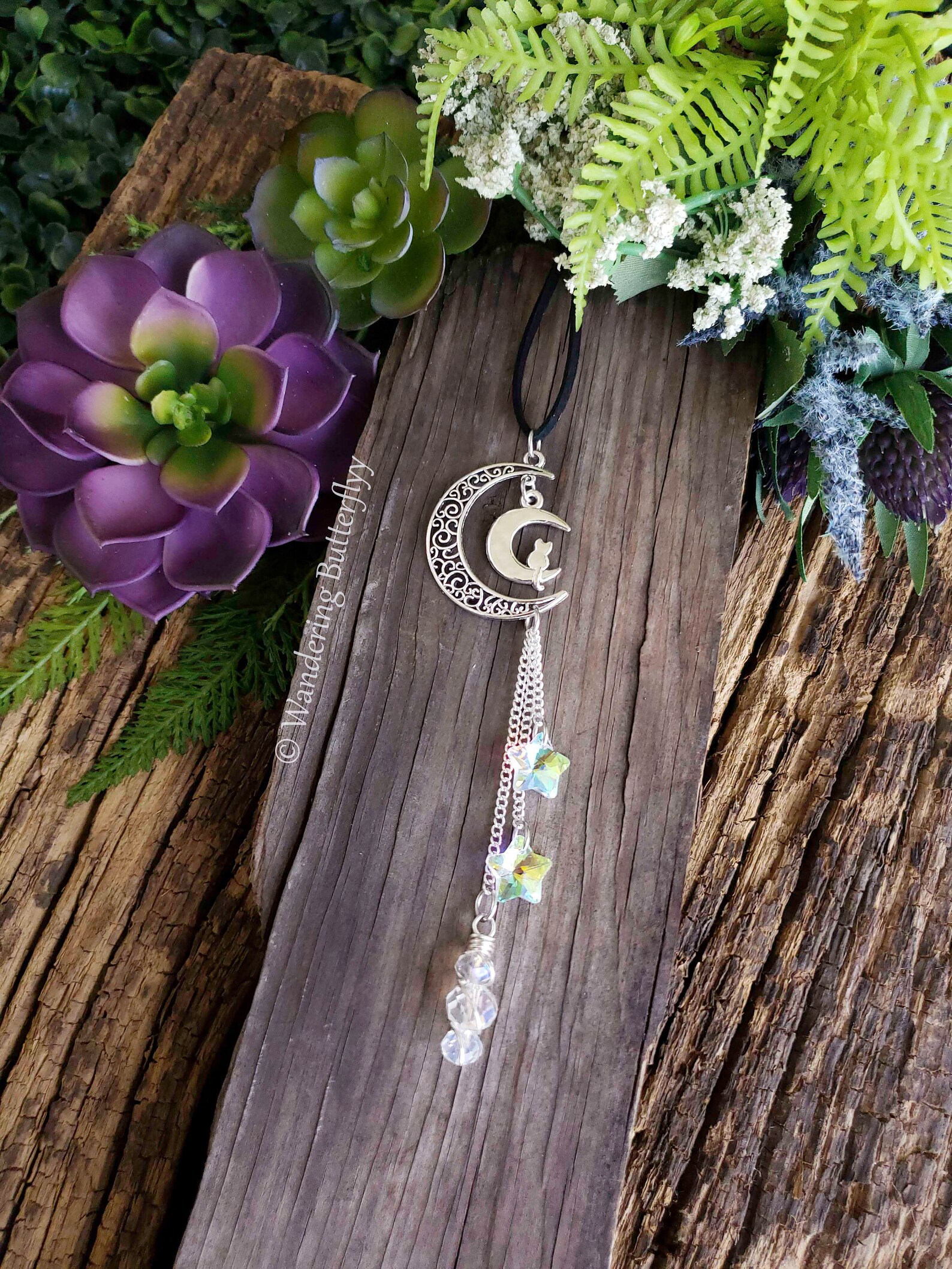 Cat Car Decor, Moon Car Charm, Boho Car Accessories, Witchy Car Charm ...