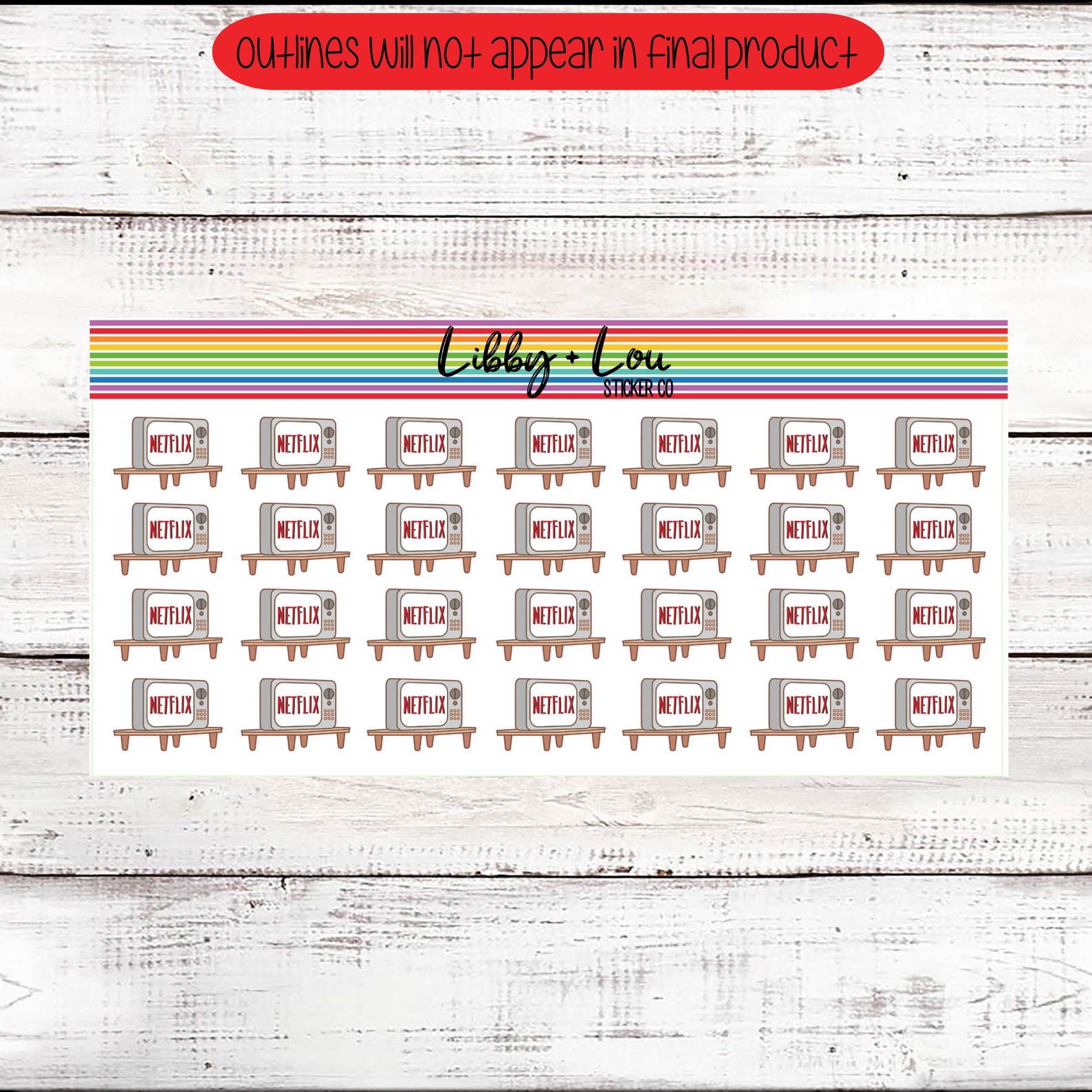 Planner Sticker Netflix Sticker Binge Session Sticker Tv - Etsy