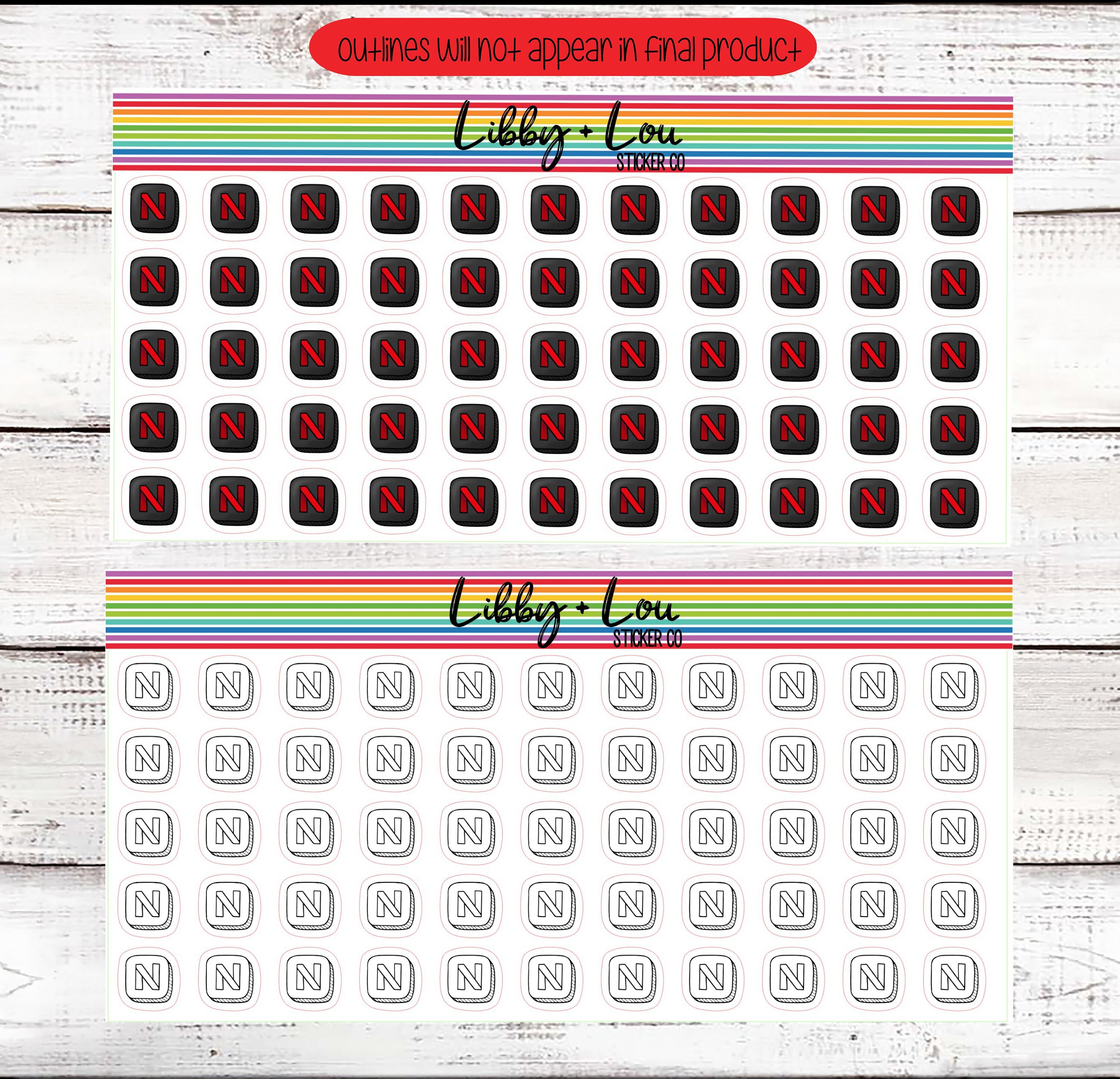 Netflix Planner Sticker Tv Show Sticker Movie Sticker - Etsy