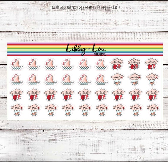 Period Tracker Planner Sticker Menstrual Cycle Stickers | Etsy