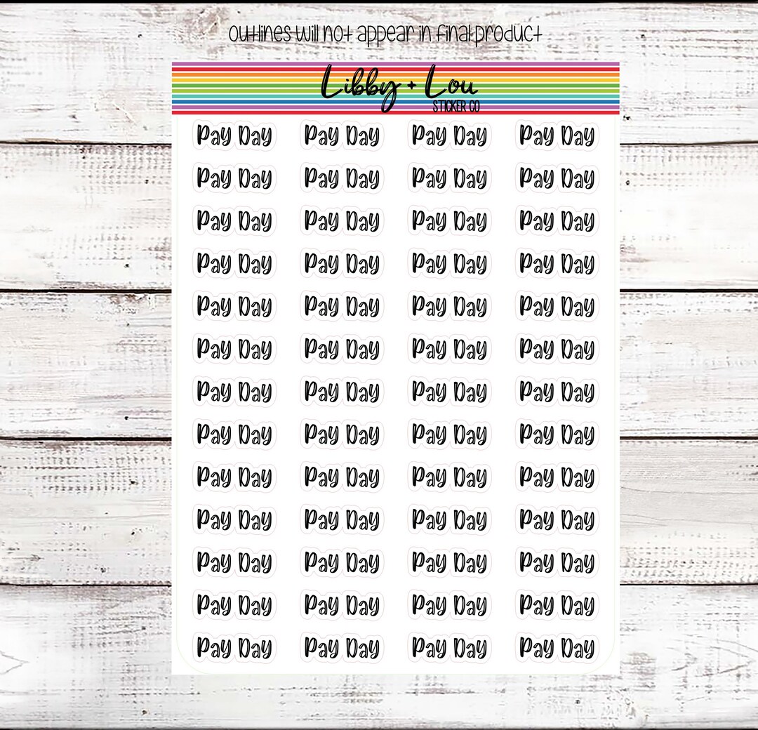 Pay Day Planner Sticker | Budget Planner | Monthly Planner | Removable ...