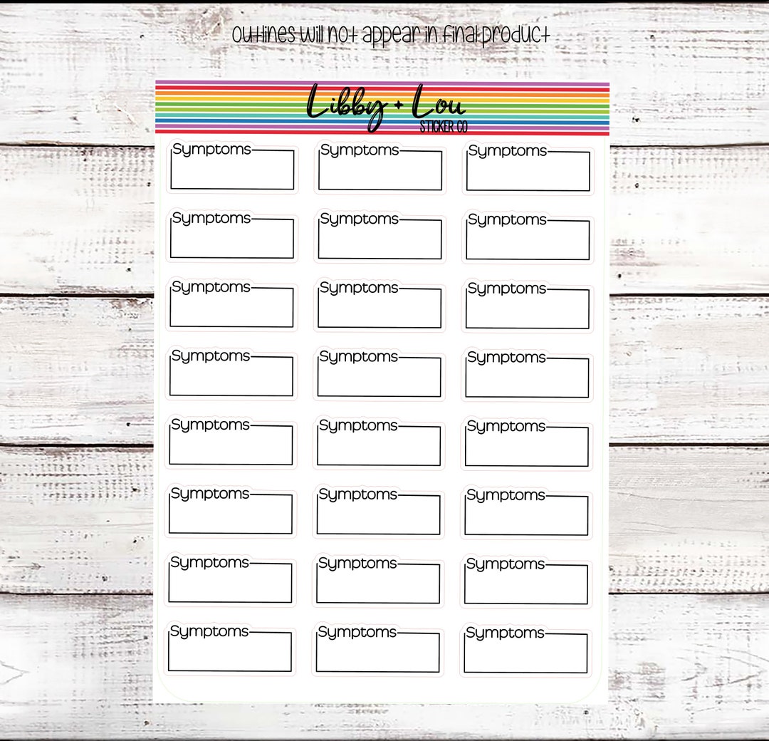 Symptoms Planner Sticker | Box Stickers | Sick Day Stickers | Chronic ...