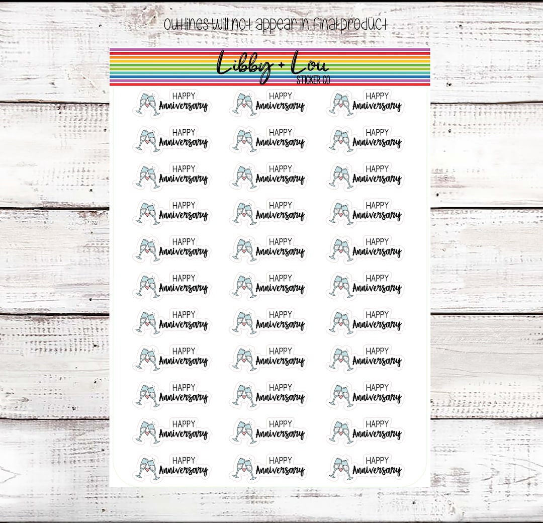 Happy Anniversary Planner Sticker | Libby and Lou Sticker Co - Etsy