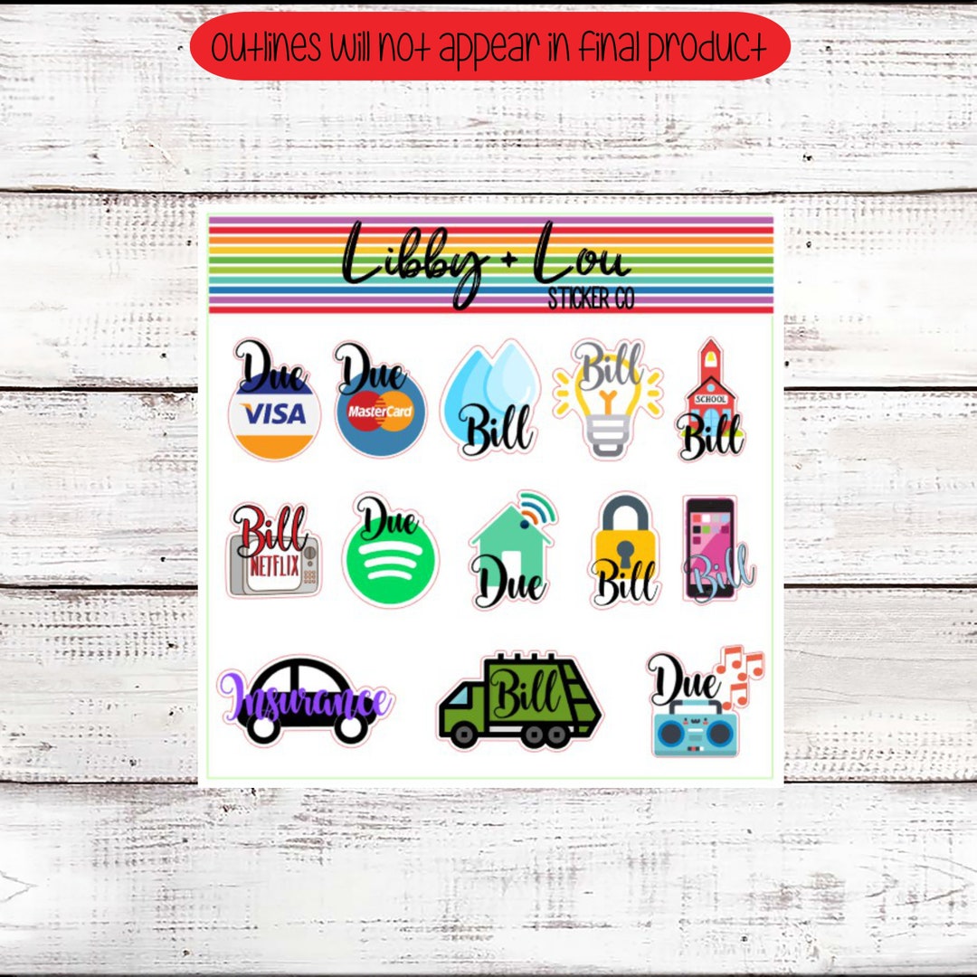 Monthly Bills Mini Sheet Planner Stickers Bill Pay Budget Planner ...