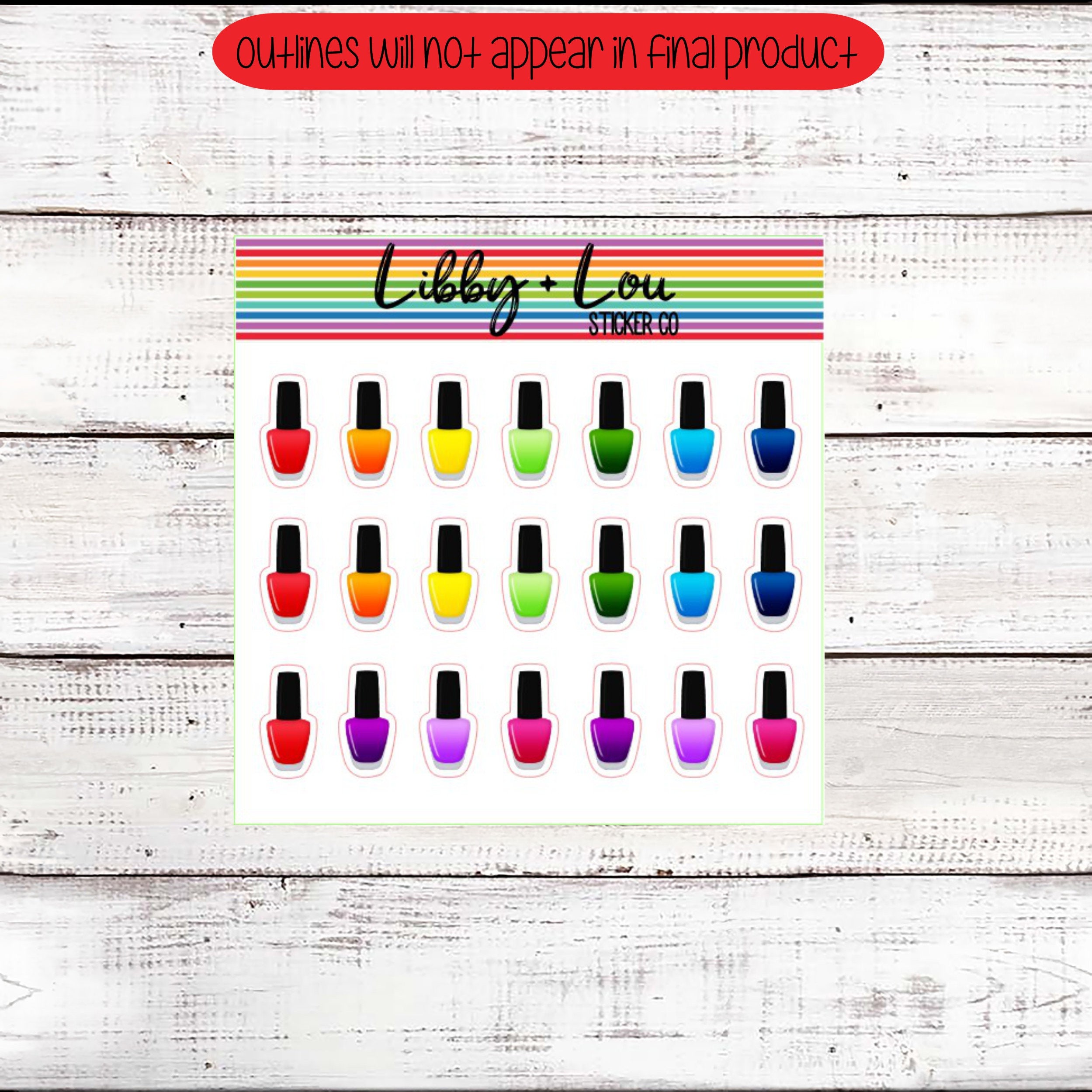 Pedicure Planner Sticker Nail Polish Sticker Salon | Etsy