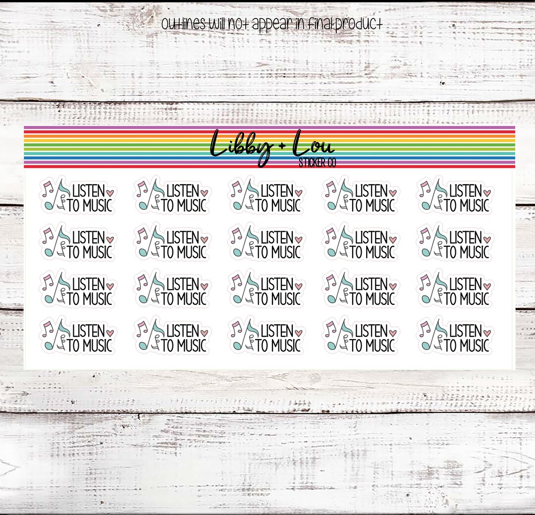 Listen to Music Planner Sticker | Relaxation | Meditation | Headphones ...