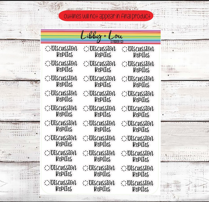 Planner Sticker Discussion Discussion Responses Online - Etsy