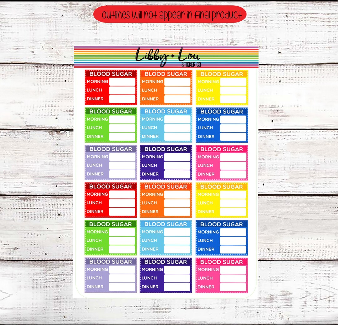 Blood Glucose Tracker Planner Sticker Diabetes Diabetic Blood Sugar - Etsy