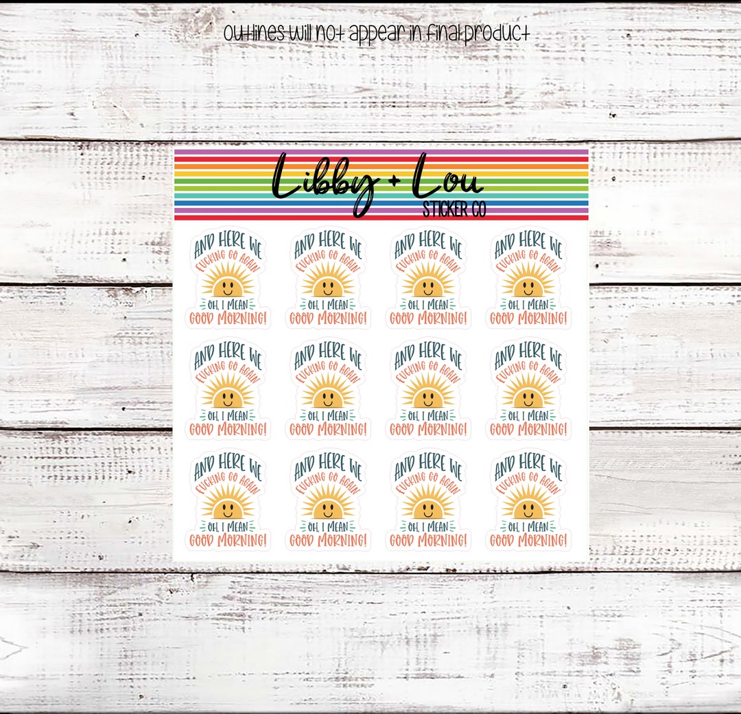Good Morning Planner Stickers Sunshine Sticker Mini Stickers Vertical ...