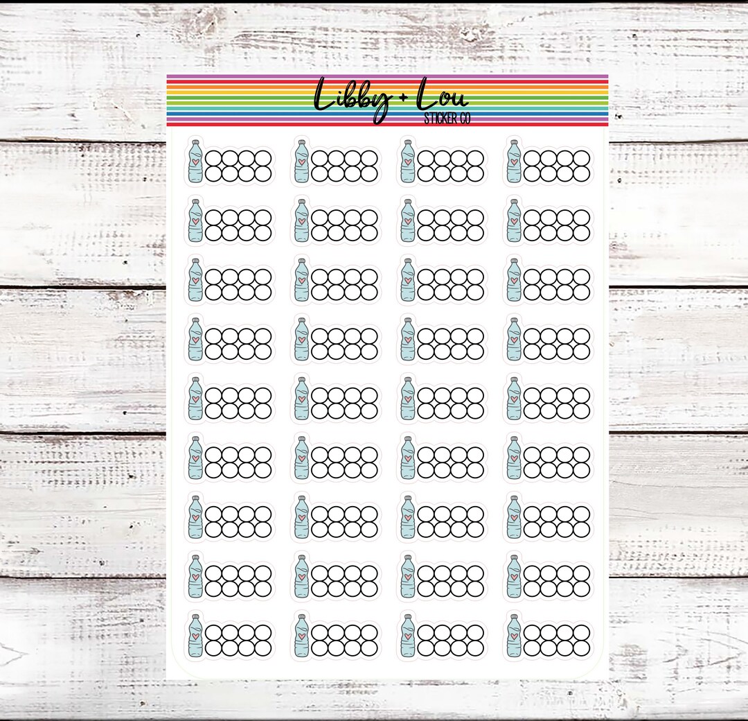 Water Intake Tracker Planner Sticker | Habit Tracker | Libby and Lou ...