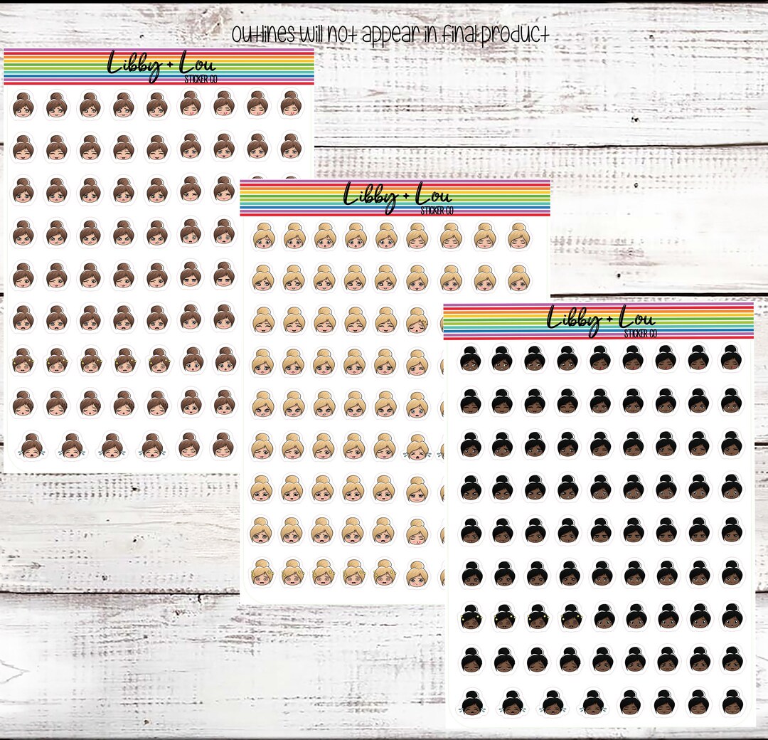 Character Planner Sticker Emotions Stickers Libby and Lou Sticker Co ...