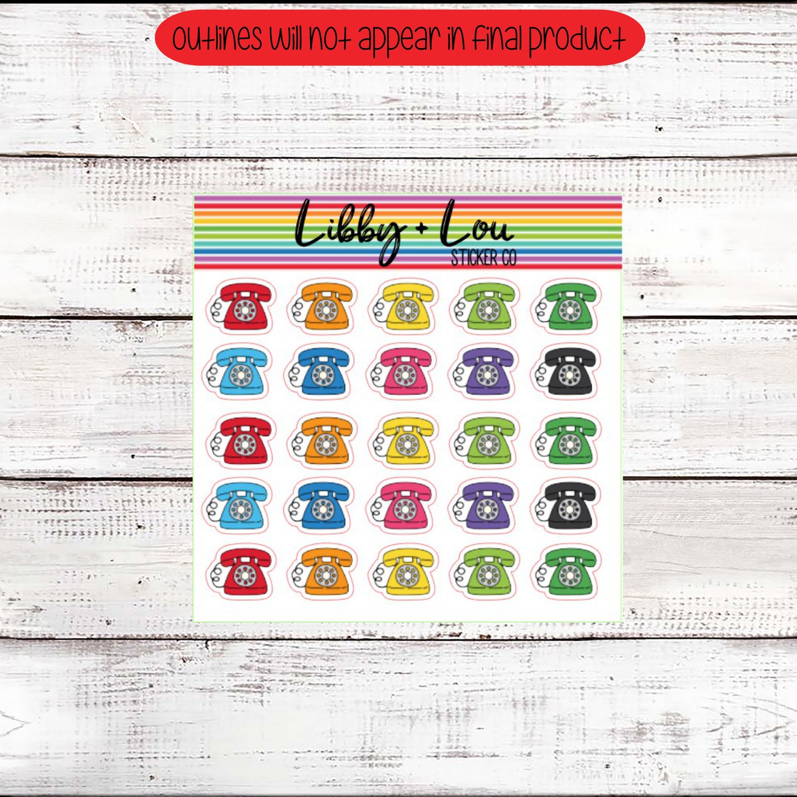 Phone Planner Sticker Telephone to Call Sticker Icon - Etsy