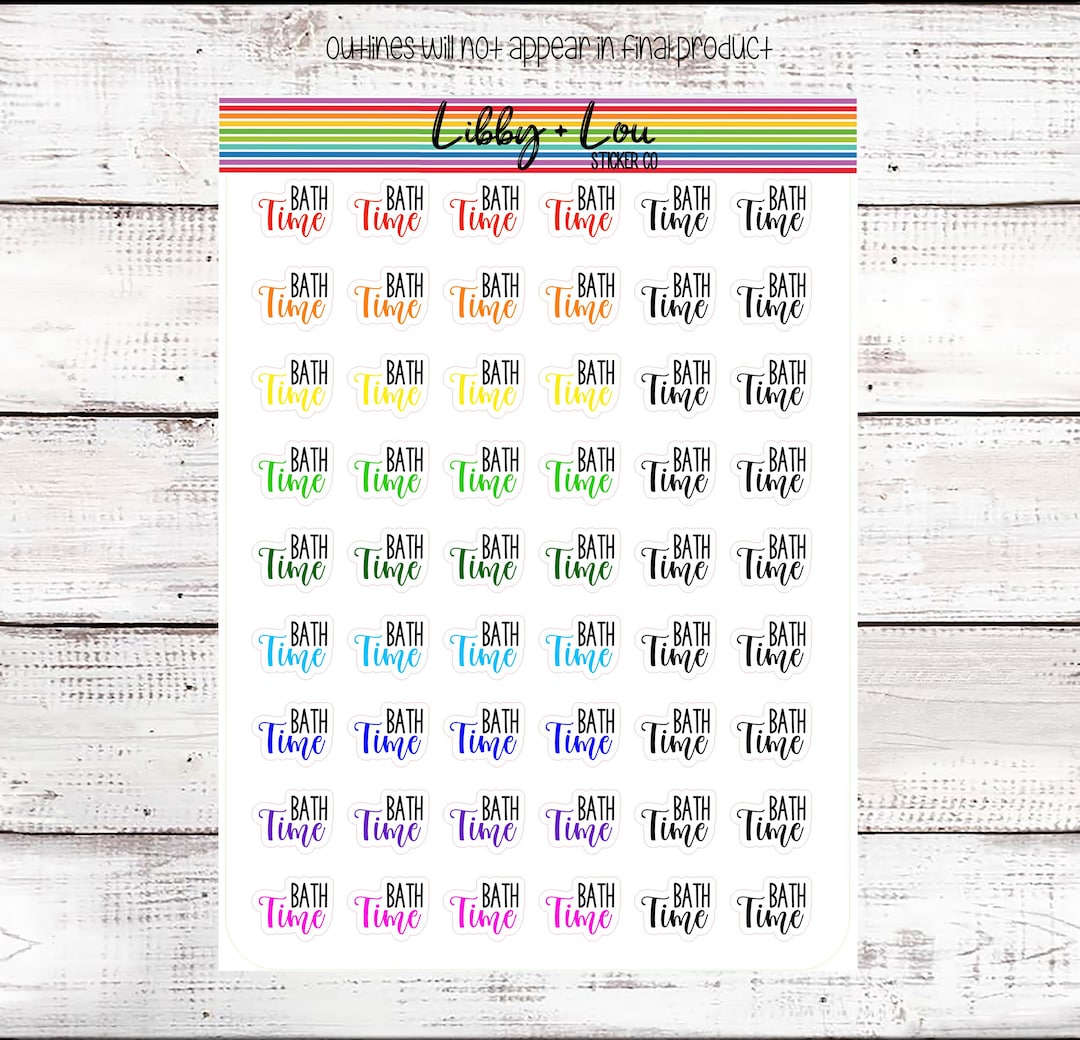 Bath Time Script Planner Sticker | Libby and Lou Sticker Co - Etsy