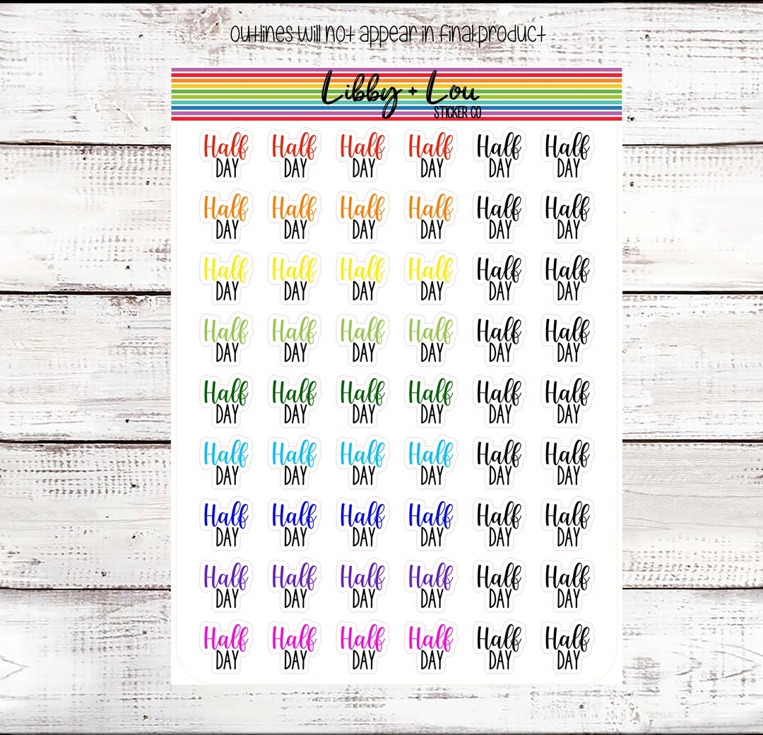 Half Day Planner Sticker | Libby and Lou Sticker Co - Etsy