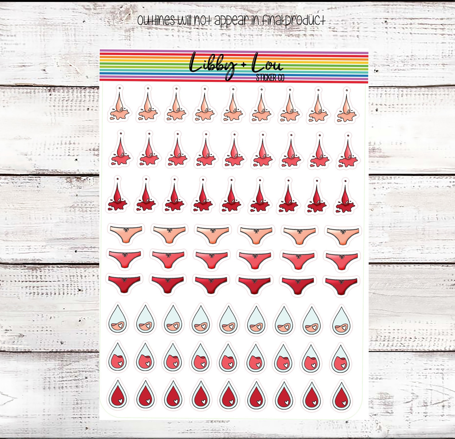 Period Tracker Planner Sticker Menstrual Cycle Stickers | Etsy