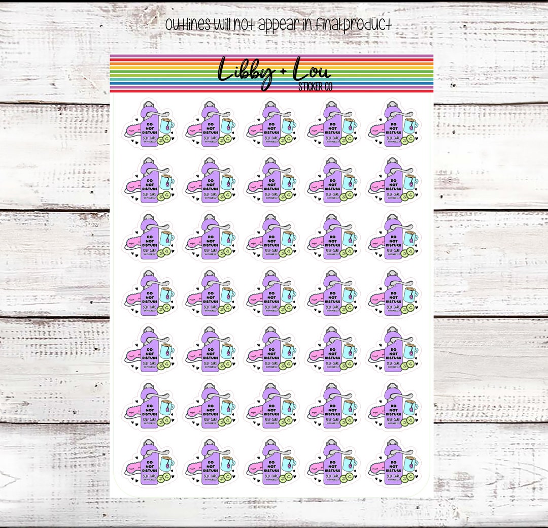 Do Not Disturb Self Care in Progress Planner Sticker | Libby and Lou Sticker Co - Etsy