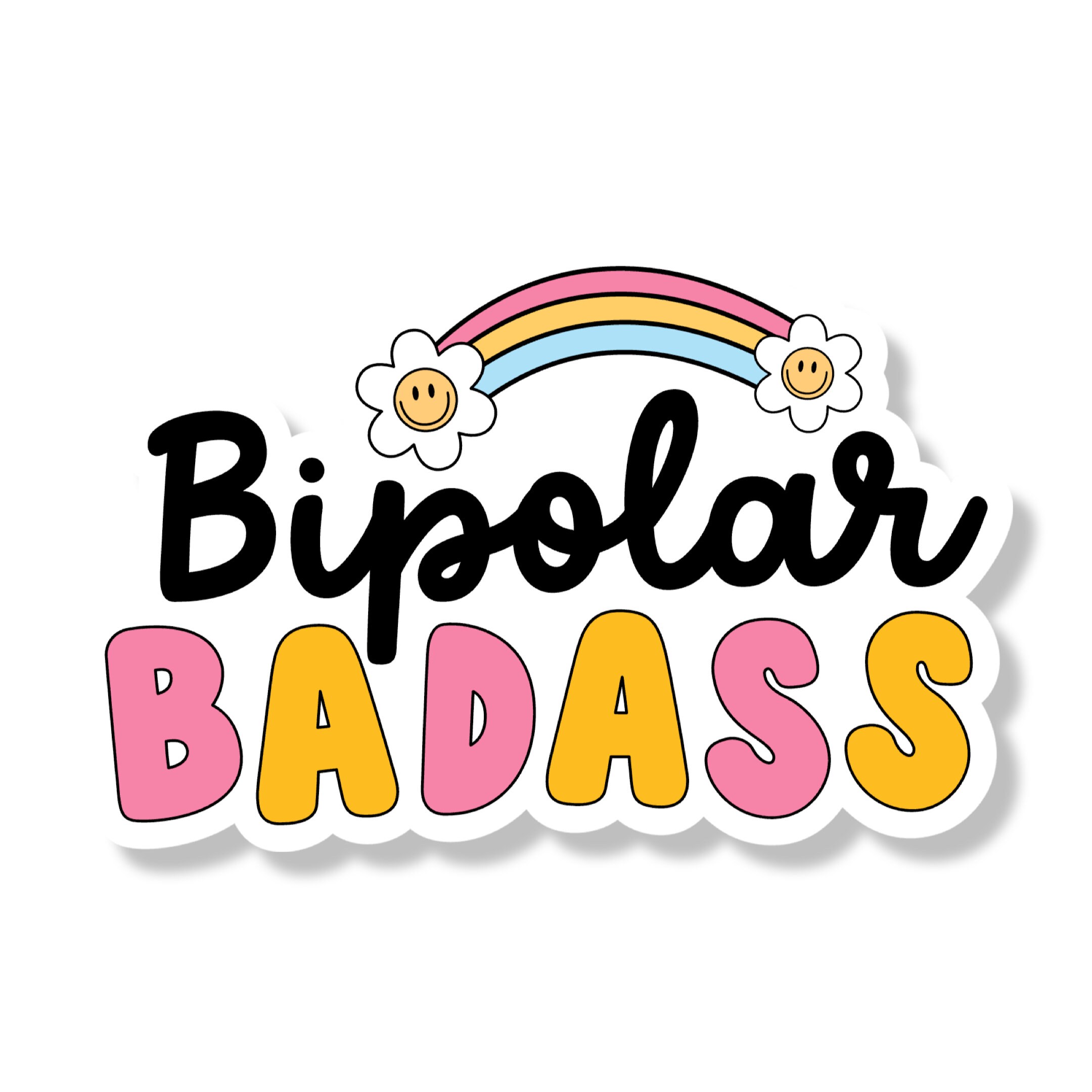 Bipolar Badass Retro Vinyl Decal Die Cut Sticker Laptop - Etsy