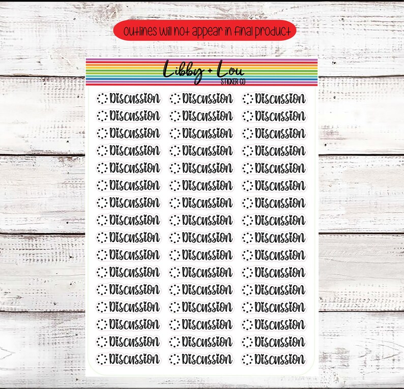 Planner Sticker Discussion Discussion Responses Online - Etsy