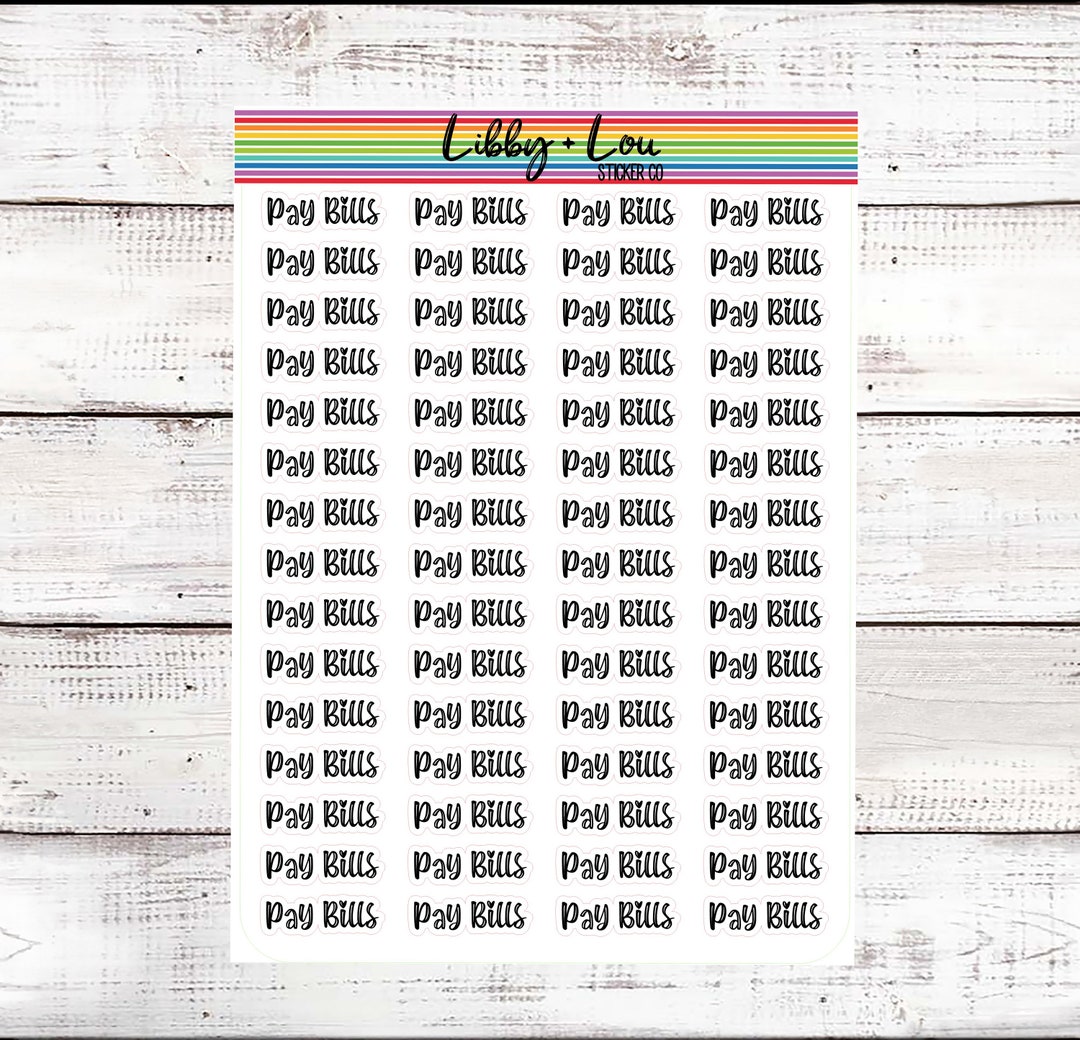 Pay Bills Planner Stickers | Script Sticker | Monthly Bills | Monthly ...