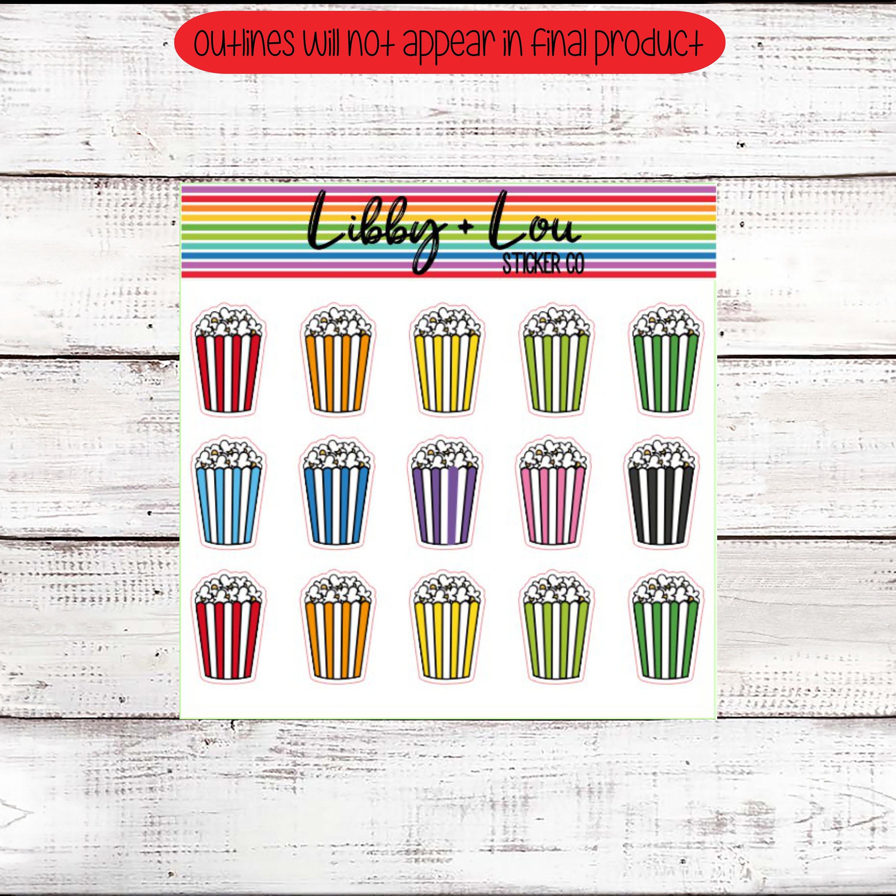 Movie Night Planner Stickers Popcorn Date Night Family | Etsy