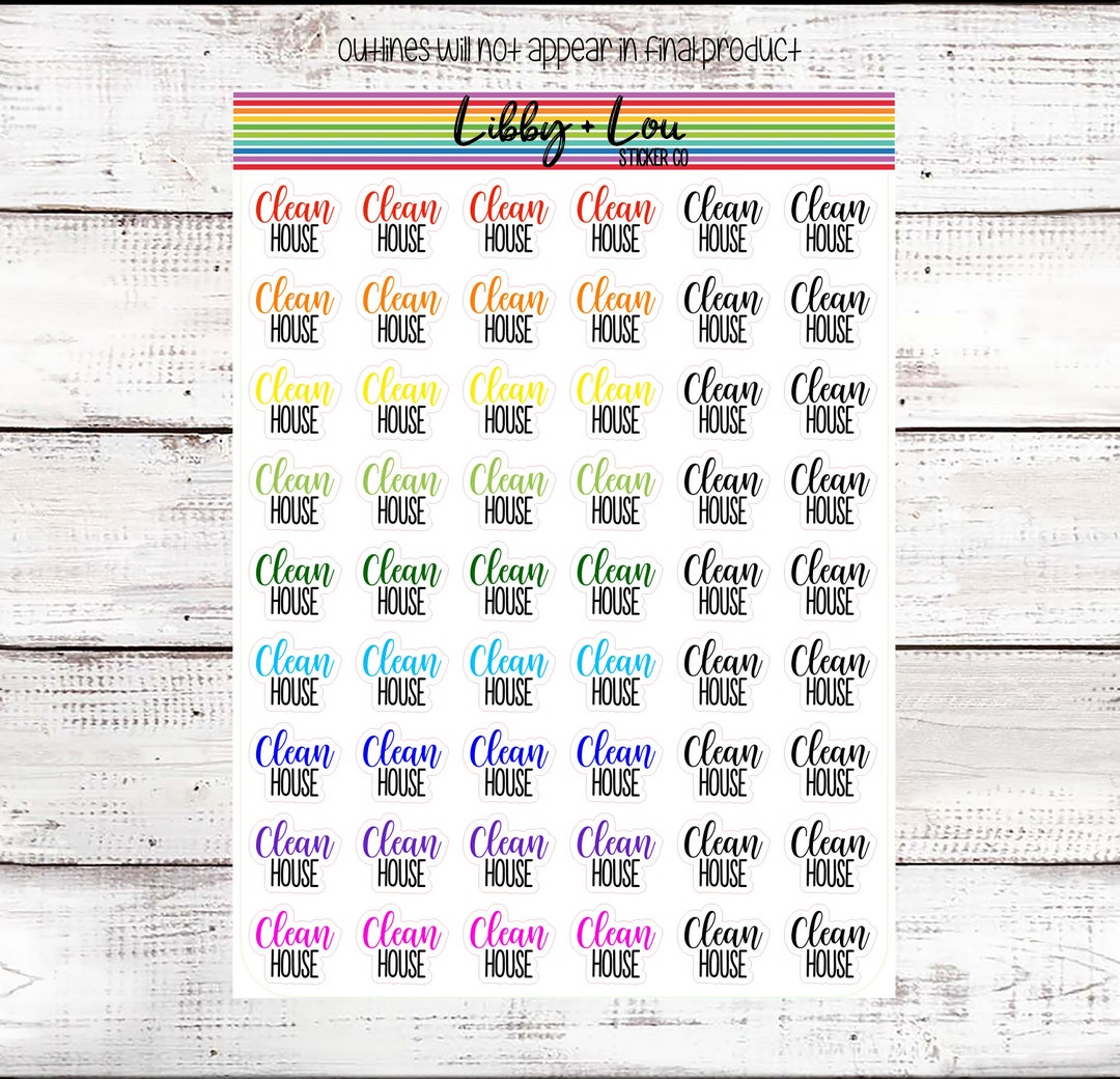 Clean House Planner Sticker | Libby and Lou Sticker Co - Etsy