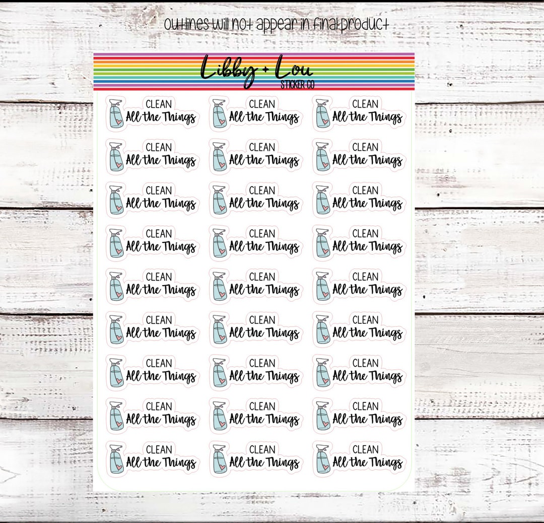 Clean All the Things Planner Sticker to Do List Daily Planner - Etsy