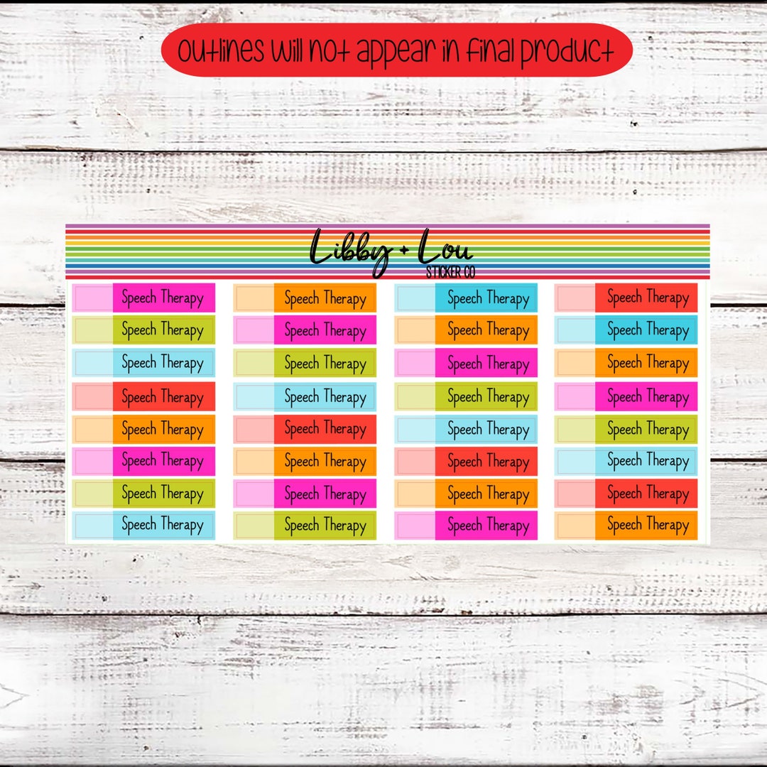 Speech Therapy Planner Sticker Appointment Kids Sticker - Etsy