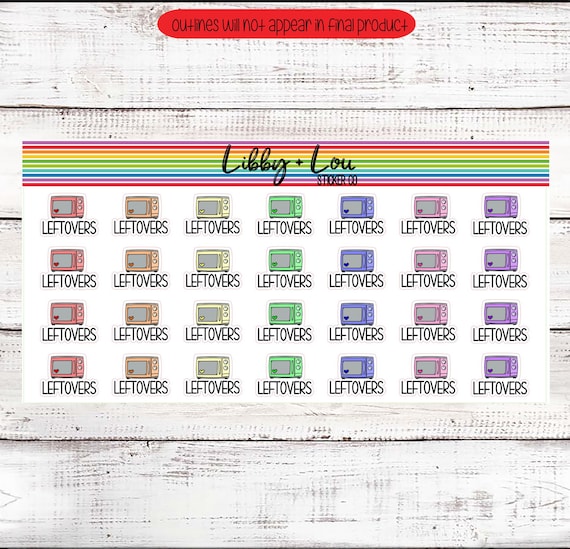 Leftovers Planner Sticker Microwave Dinner Reheat Food | Etsy