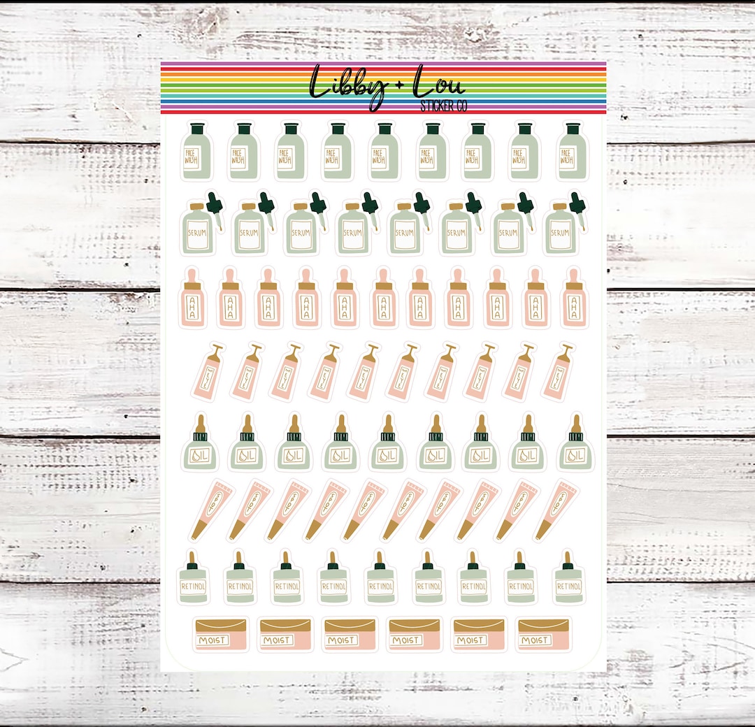 Skincare Routine Planner Sticker | Libby and Lou Sticker Co - Etsy