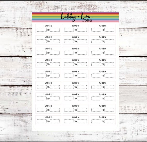 Work Schedule Planner Sticker Work Hours Neutral Stickers - Etsy