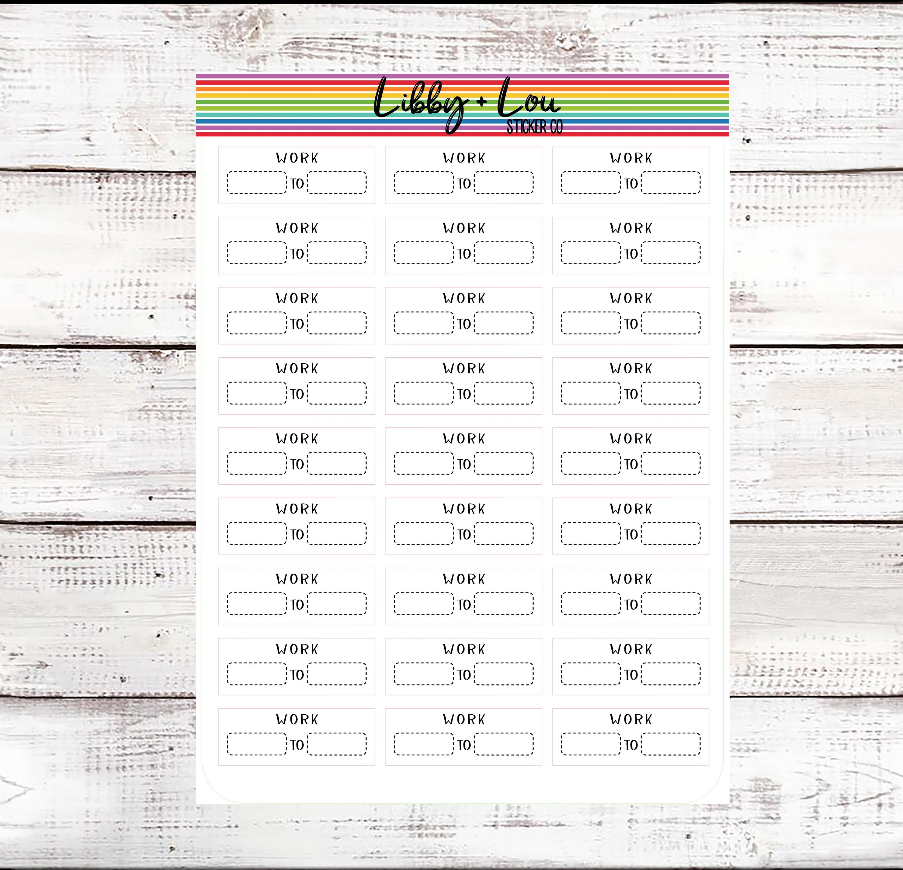 Work Schedule Planner Sticker | Work Hours | Neutral Stickers | Libby ...