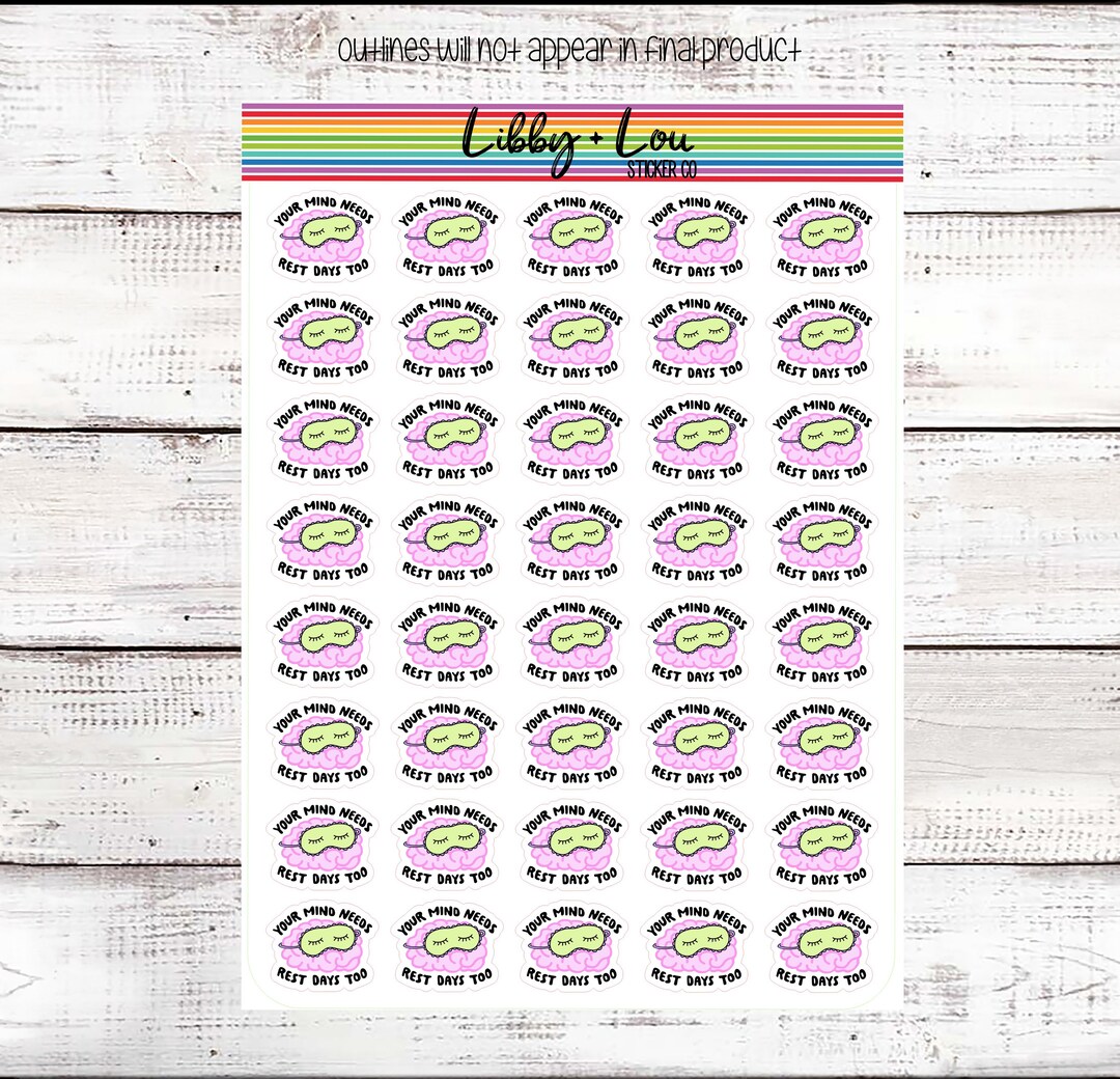 Your Mind Needs Rest Days Too Planner Sticker Libby and Lou - Etsy
