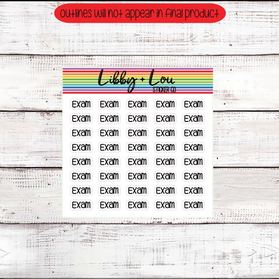 Planner Sticker Exam or Test College Teacher Planner | Etsy