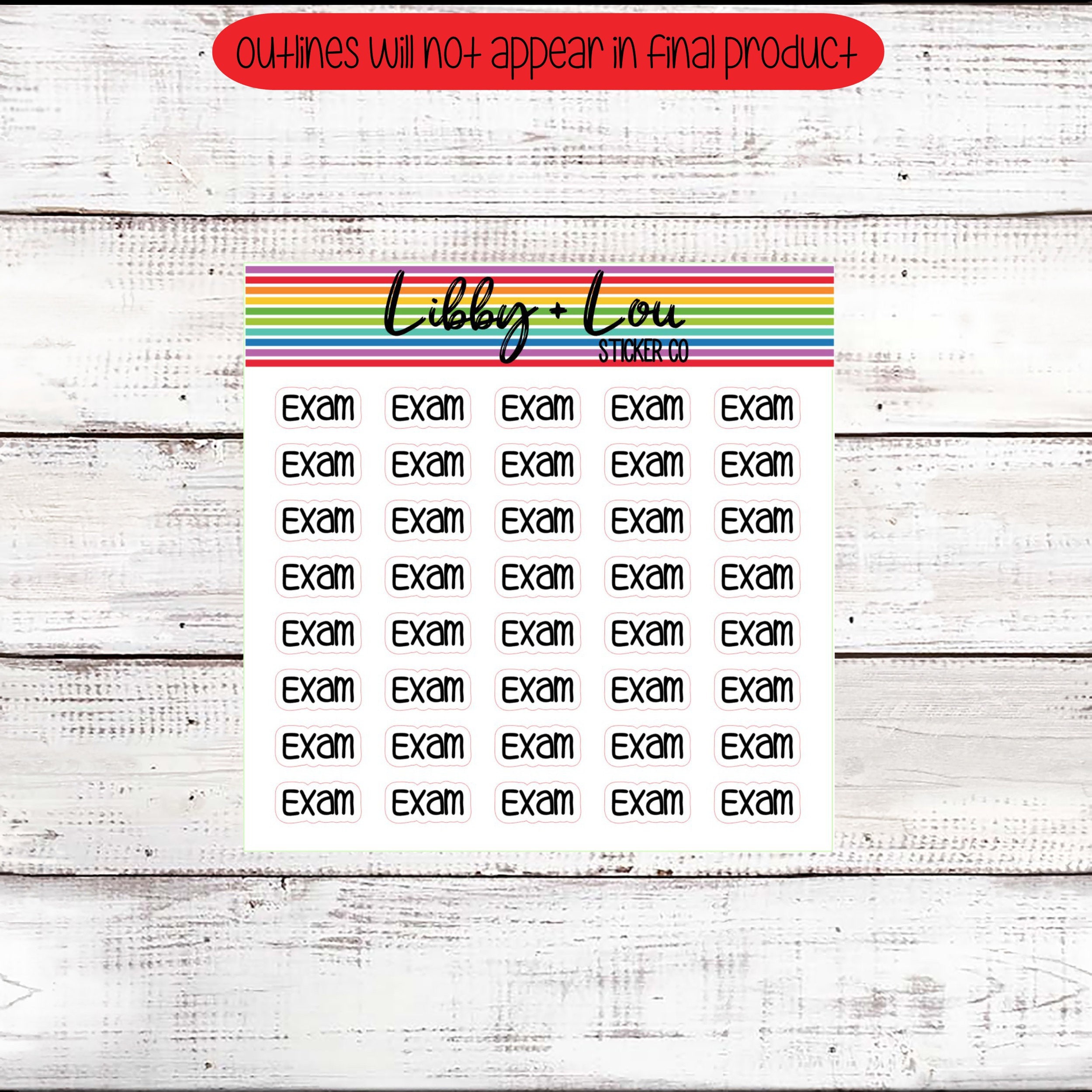 Planner Sticker Exam or Test College Teacher Planner - Etsy