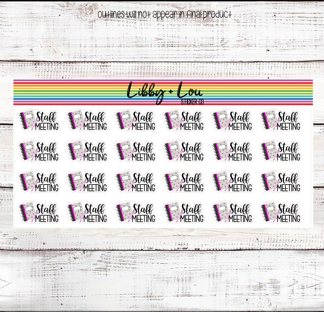 Staff Meeting Planner Stickers | Work Stickers | Zoom Meeting | Teams ...