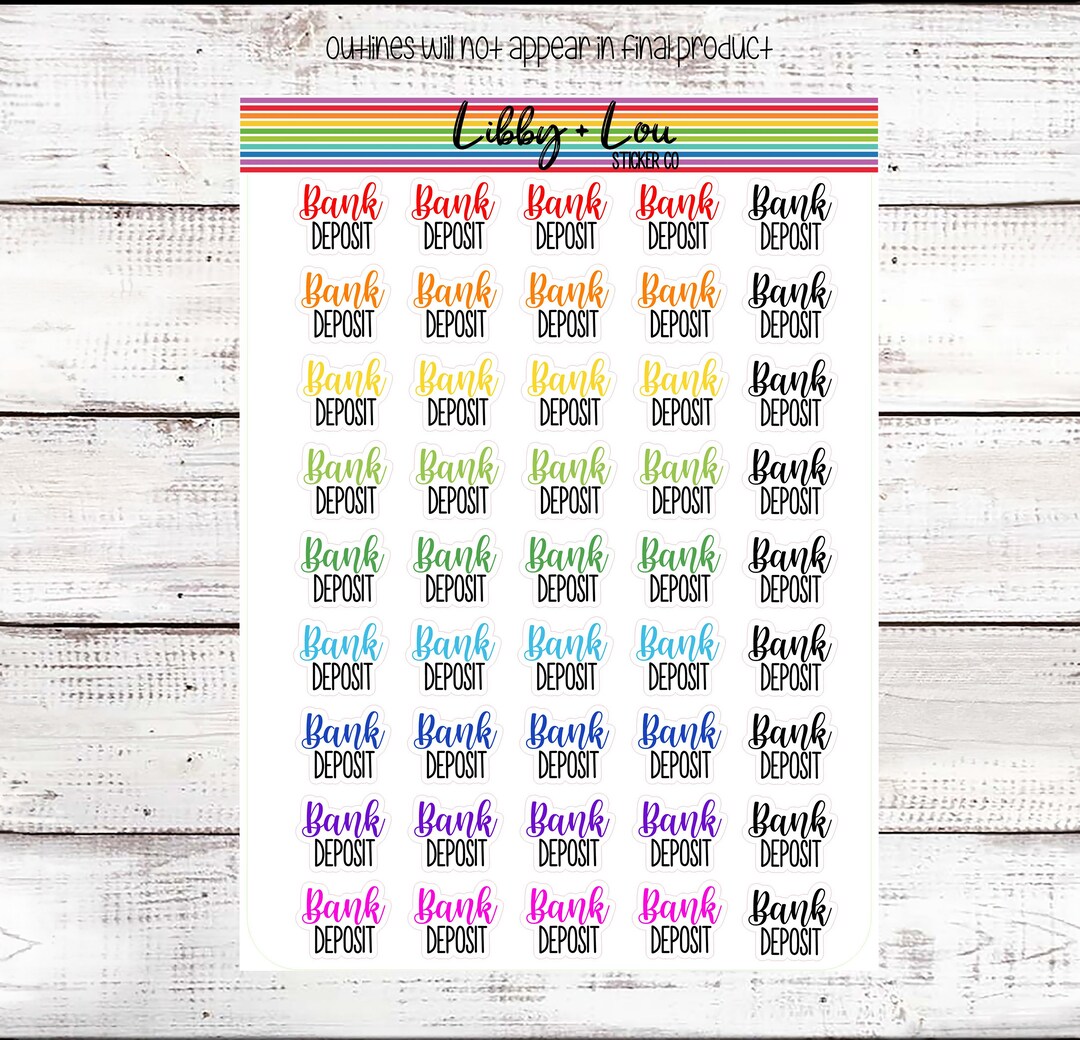 Bank Deposit Planner Sticker | Rainbow and Neutral | Savings | Snowball ...