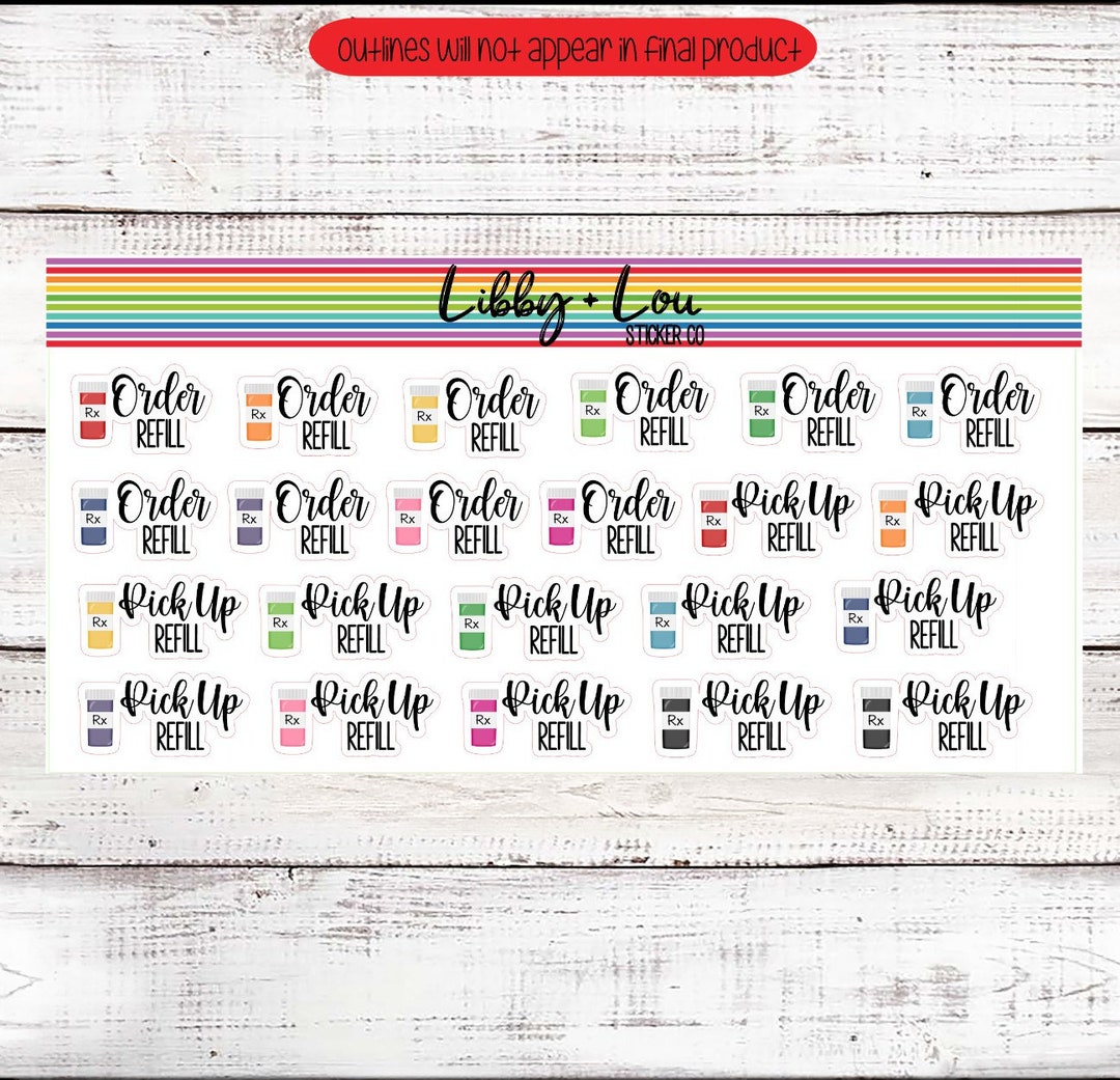 Planner Sticker | Prescription Refill | RX Refill | Medicine | Order ...
