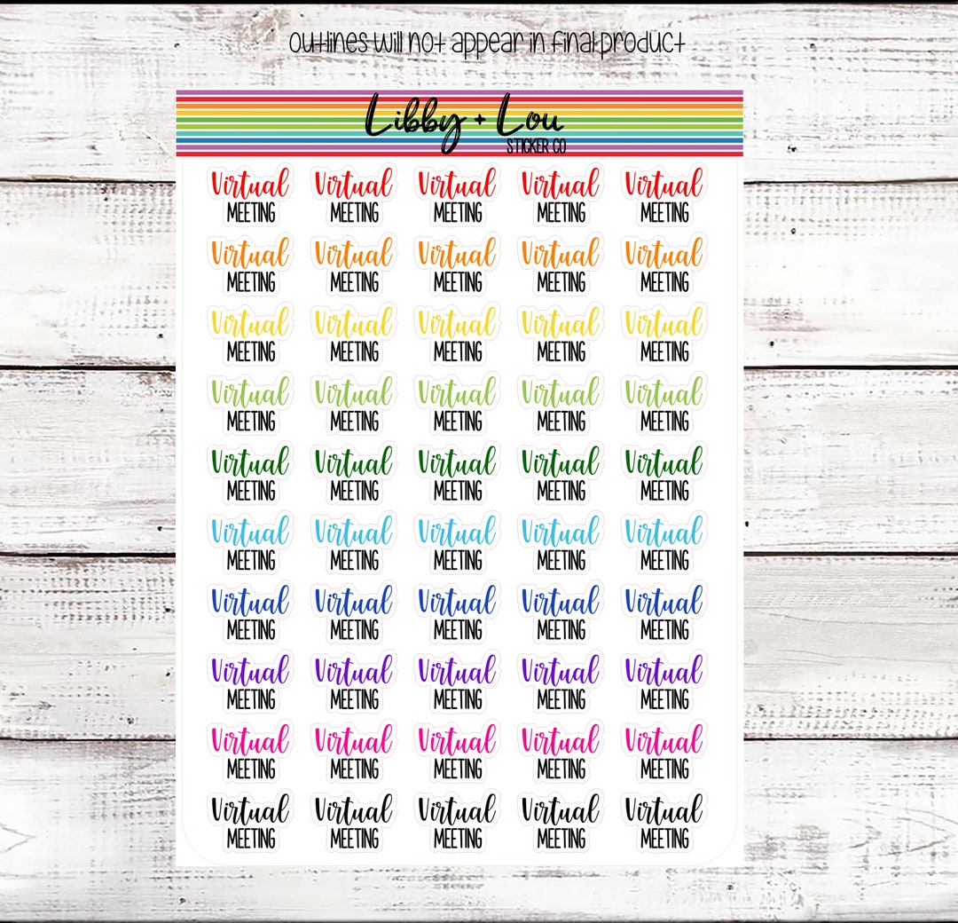 Virtual Meeting Planner Sticker | Script Sticker | Zoom Meeting | Work ...